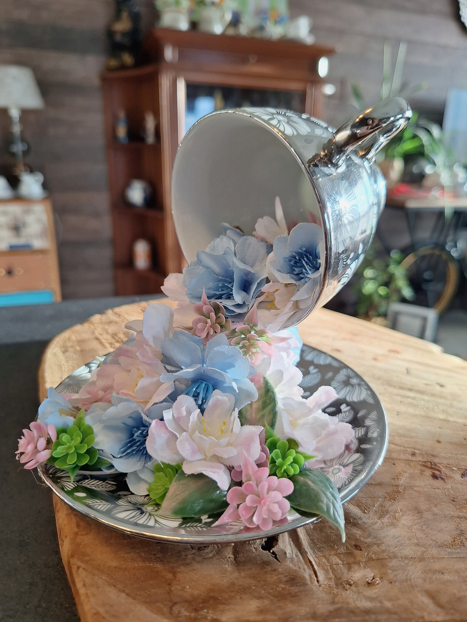 Magic! Tea Set Floating in the Air. Decorative Composition for the ...