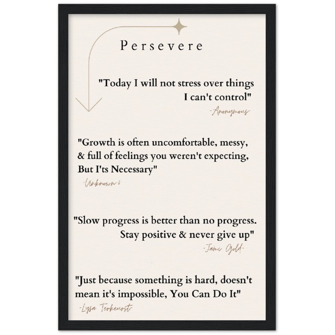 Persevere Mental Health Mindset Poster - Etsy