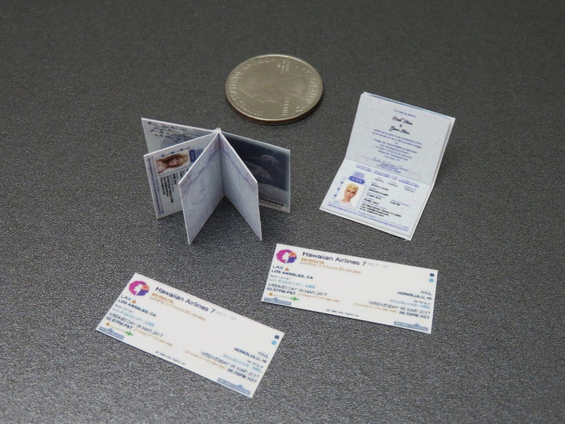 1:6 Scale Miniature Doll ID Cards Credit Cards Doll Passports - Etsy