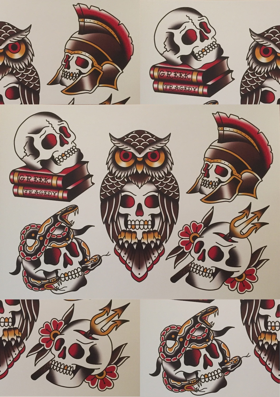 Traditional Greek Tattoo Flash - Etsy