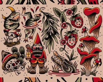 Traditional Tattoo Flash - Etsy