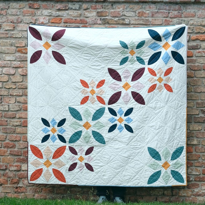 Wild Blooms Quilt Pattern (modern PDF Pattern- Baby & Throw Sizes) - Etsy