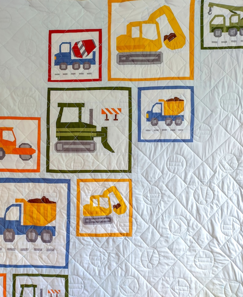 The Construction Quilt (a Modern FPP Pattern- PDF Digital Download ...