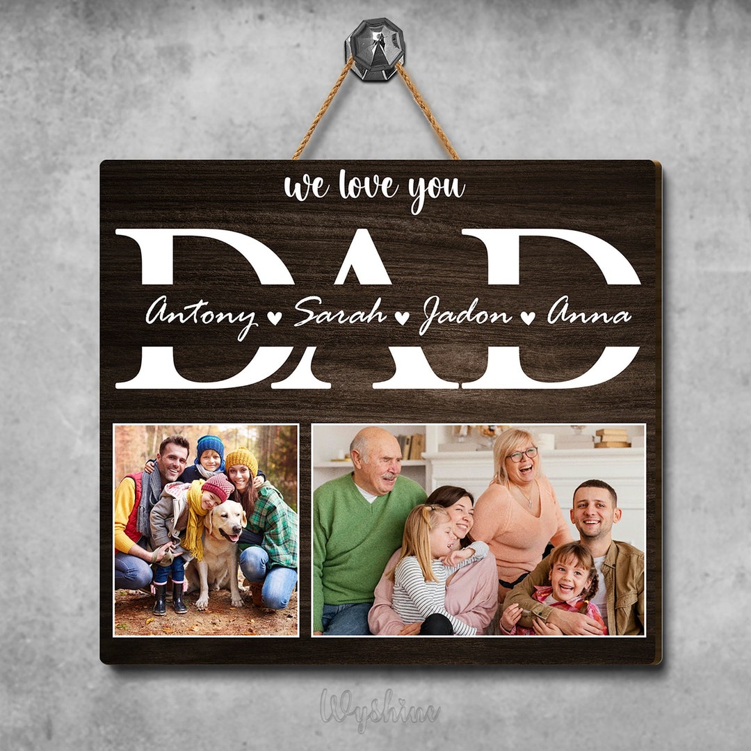 Personalized Fathers Day Gift, Dad Sign With Kids Names, Personalized ...
