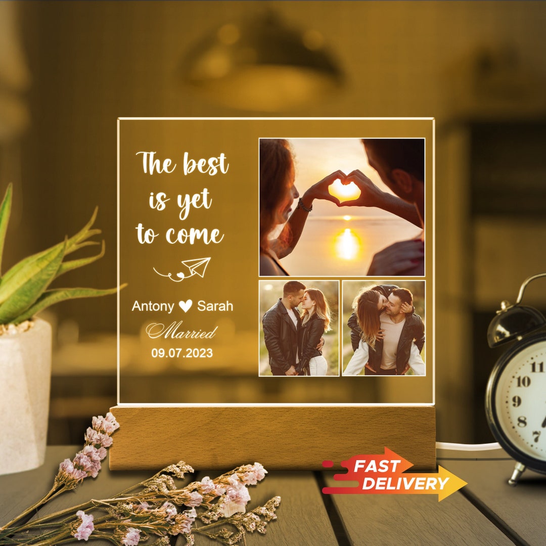 Personalized Gifts for Couple Photo Collage Plaque Night Light - Etsy