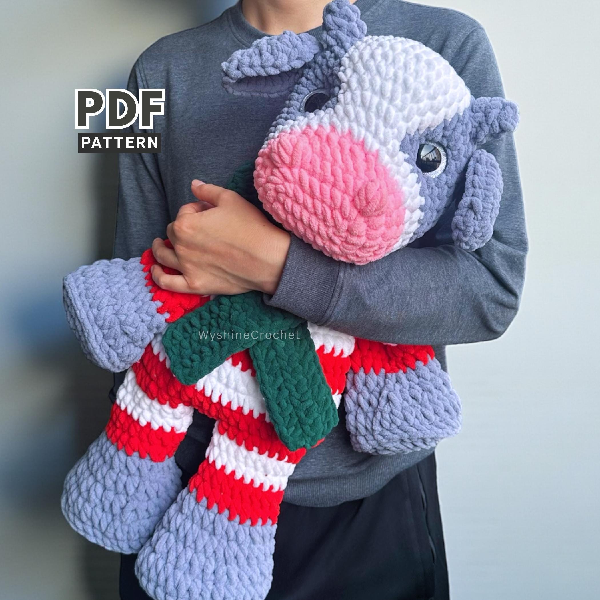 Huggable Candy Cane Cow Crochet Pattern, Snuggler Calf Amigurumi ...