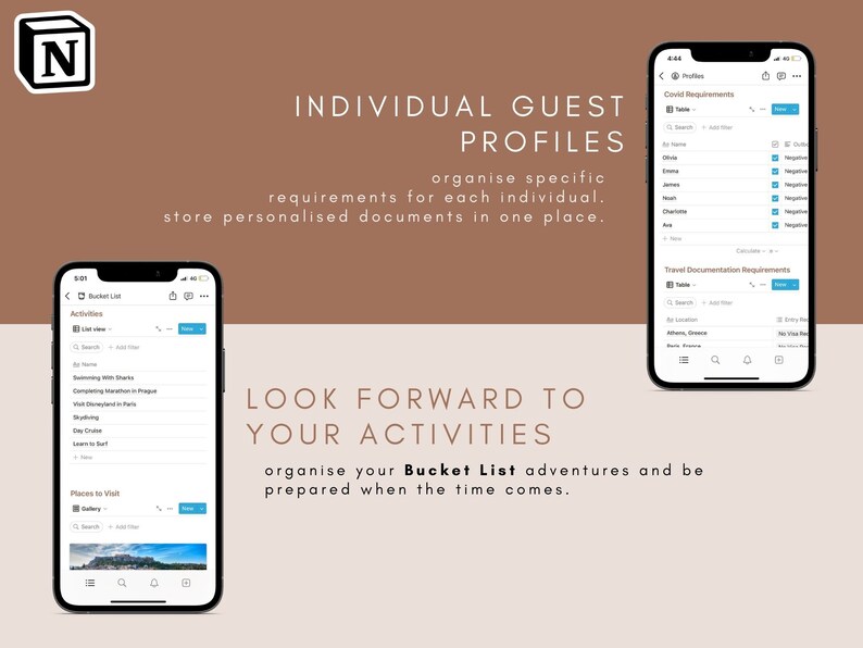 Travel Itinerary Template, Travel Planner Template, Notion Template ...