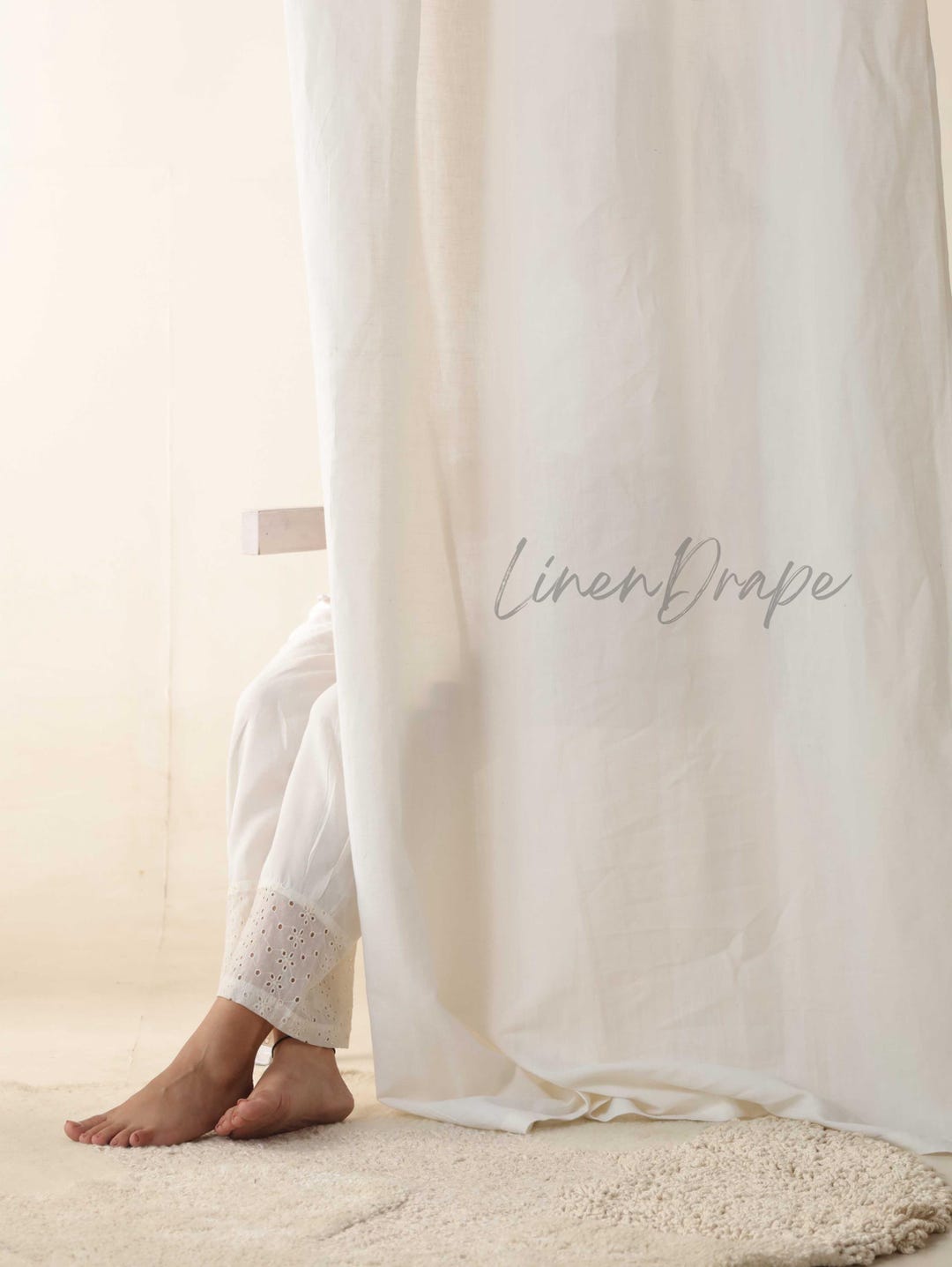 Solid NATURAL LINEN Curtains – Window Drapes With Sheer, Privacy ...