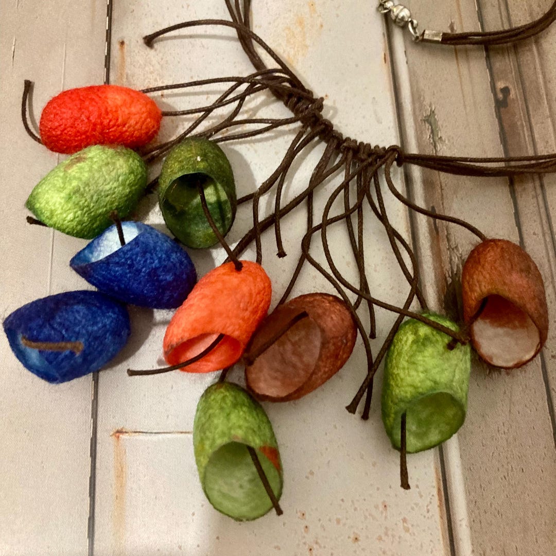 Handmade Silk Cocoons Necklace - Etsy