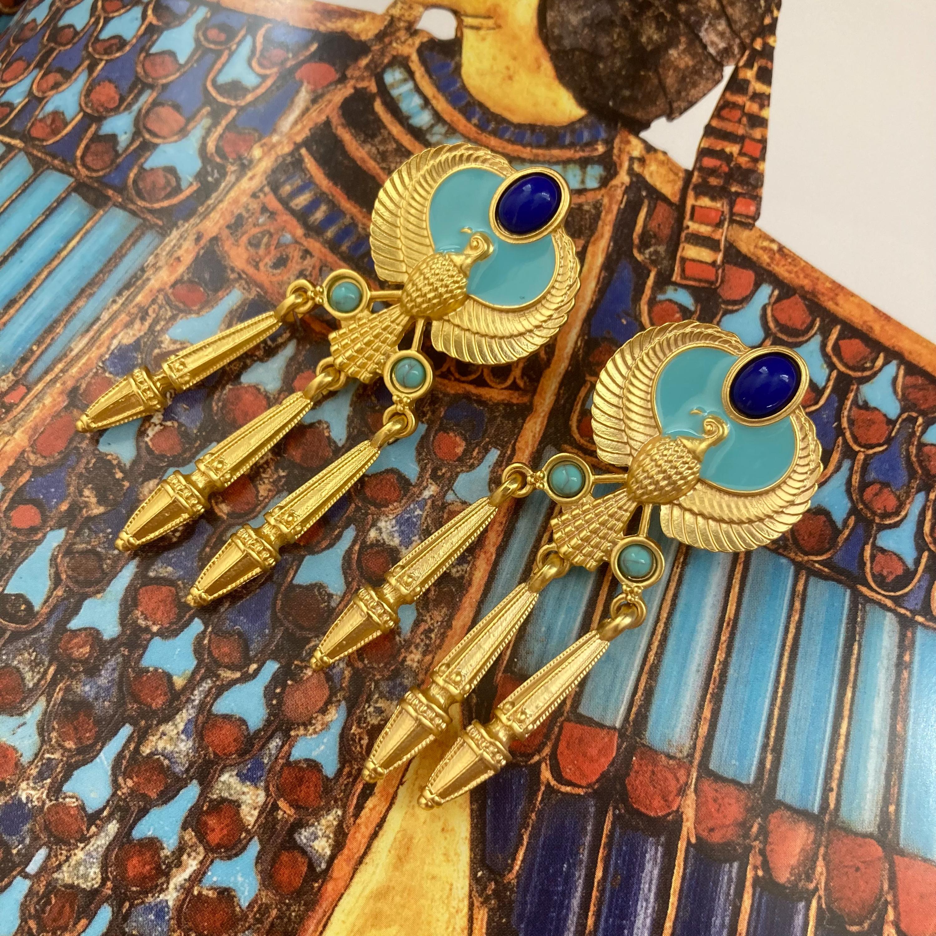 Egyptian Revival Nekhbet Falcon Earrings - Etsy