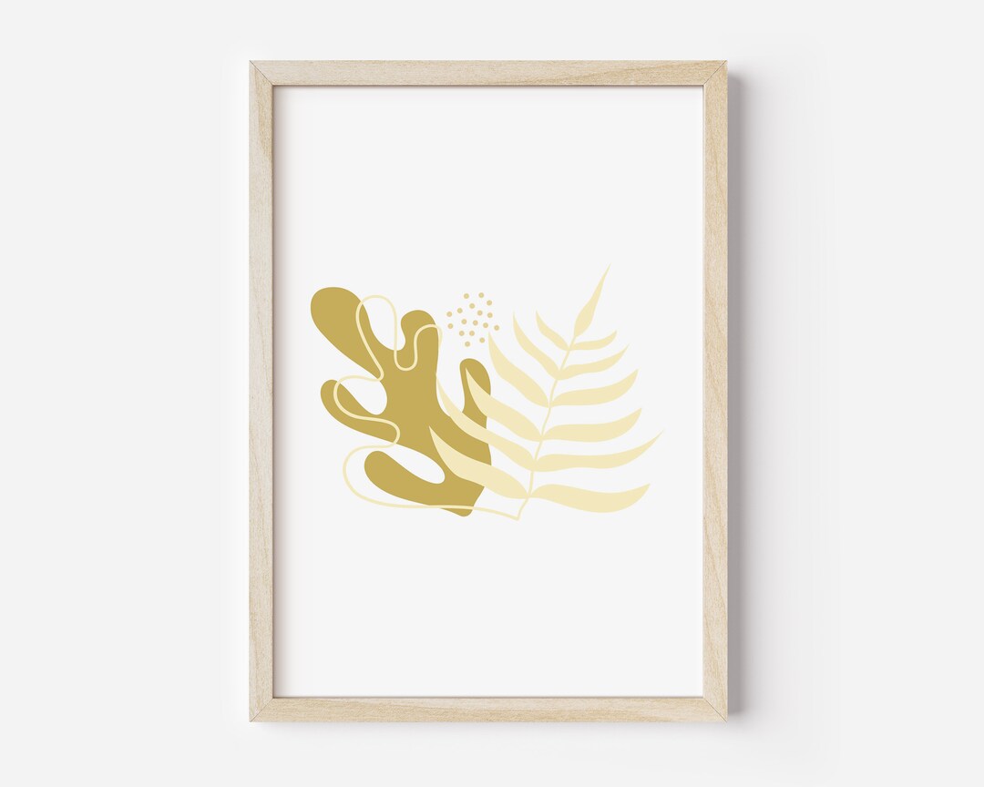 Digital Art Print Golden Leaves Printable Instant Download - Etsy