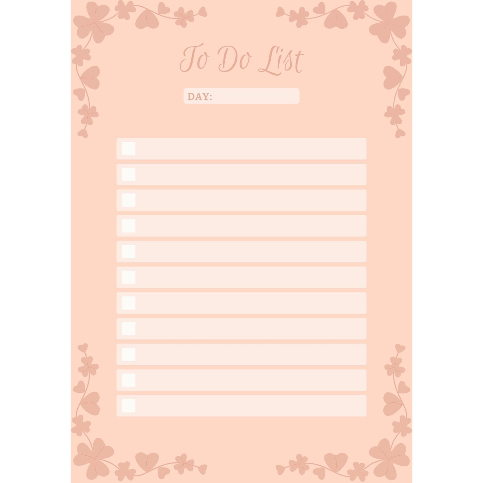 Printable To-do List Pink - Etsy