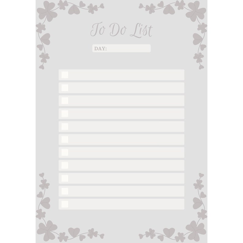 Printable To-do List Grey - Etsy