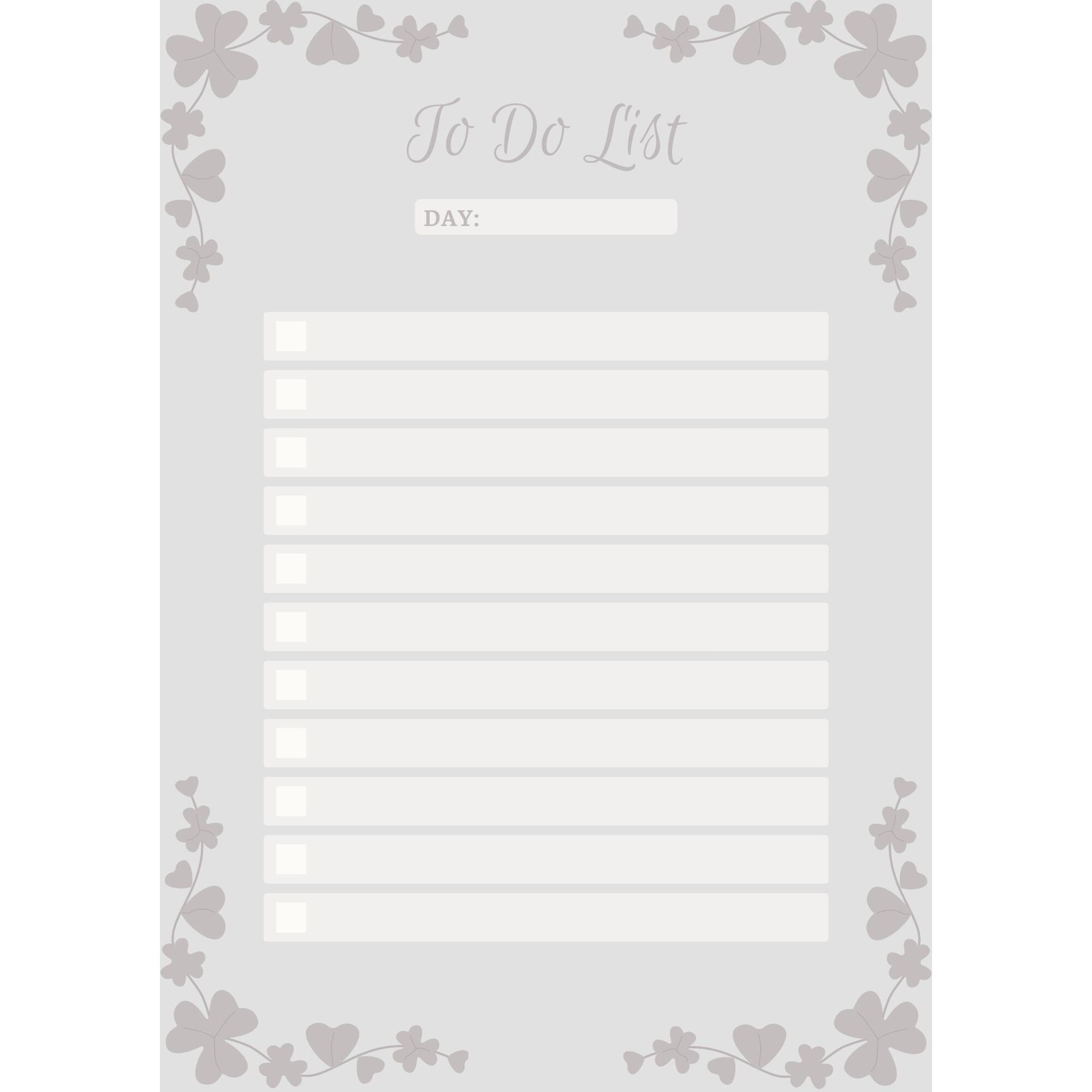 Printable To-do List Grey - Etsy