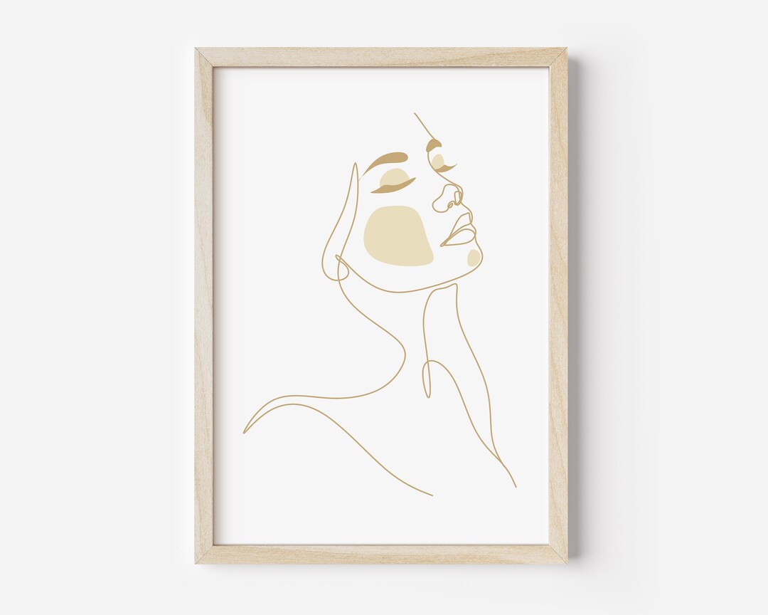 Digital Line Art Female Gold Printable Instant Download - Etsy