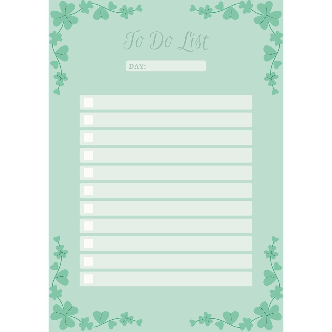 Printable To-do List Green - Etsy