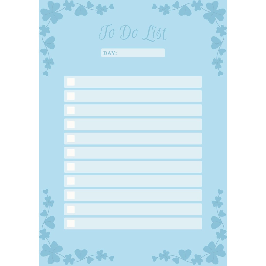 Printable To-do List Blue - Etsy