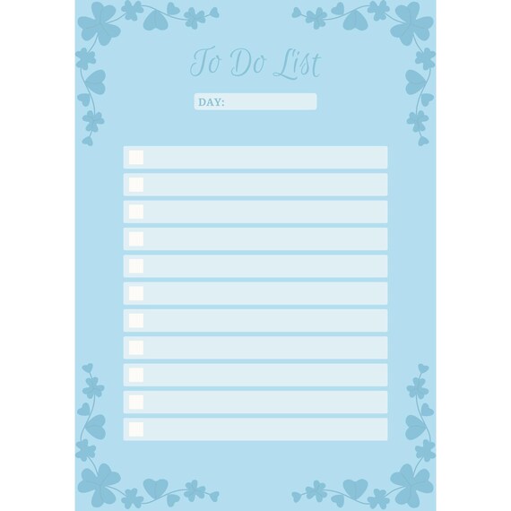 Printable To-do List Blue - Etsy