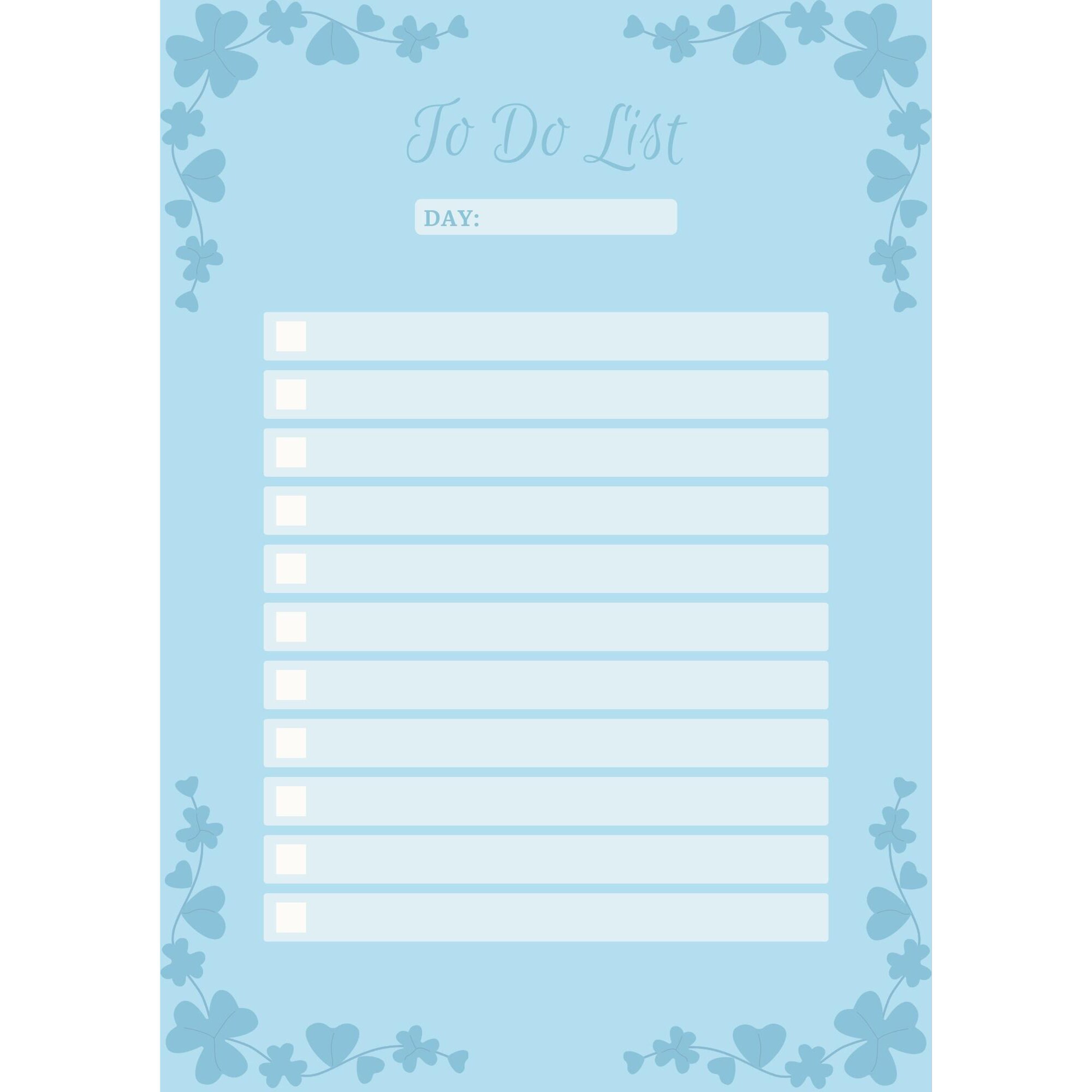 Printable To-do List Blue - Etsy
