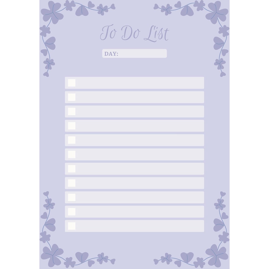 Printable To-do List Purple - Etsy