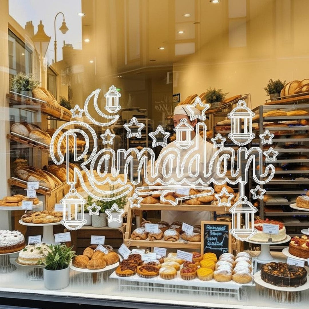Ramadan Themed Chalk Pen Stencil – Printable Window Decoration Template ...