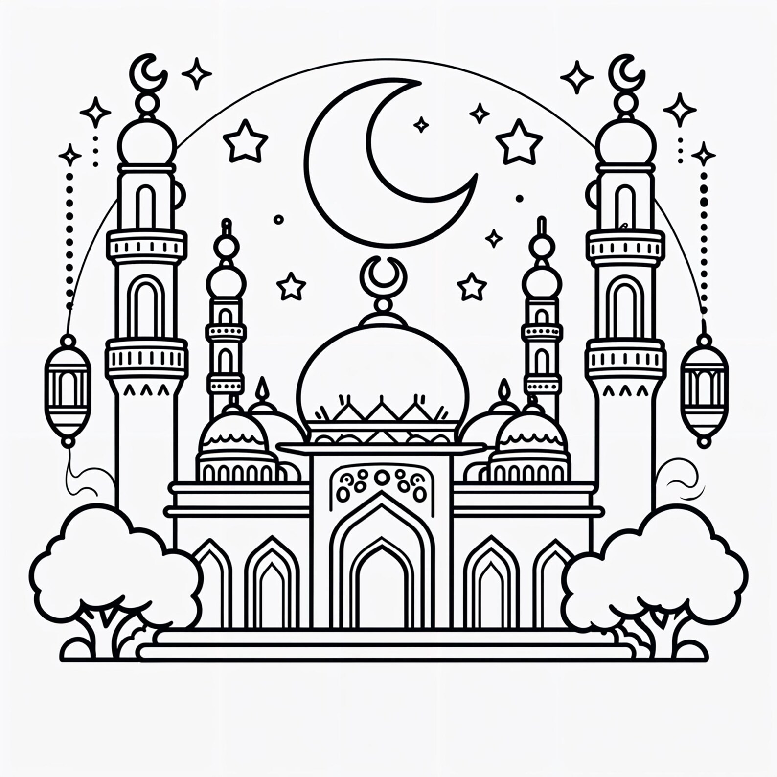 Ramadan Themed Chalk Pen Stencil – Printable Window Decoration Template ...