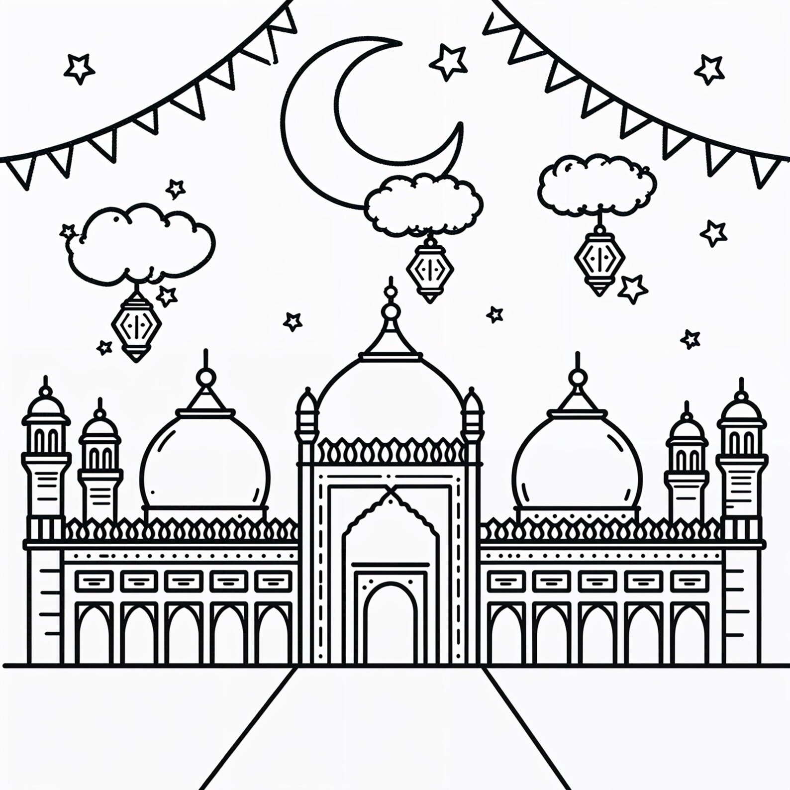 Ramadan Themed Chalk Pen Stencil – Printable Window Decoration Template ...