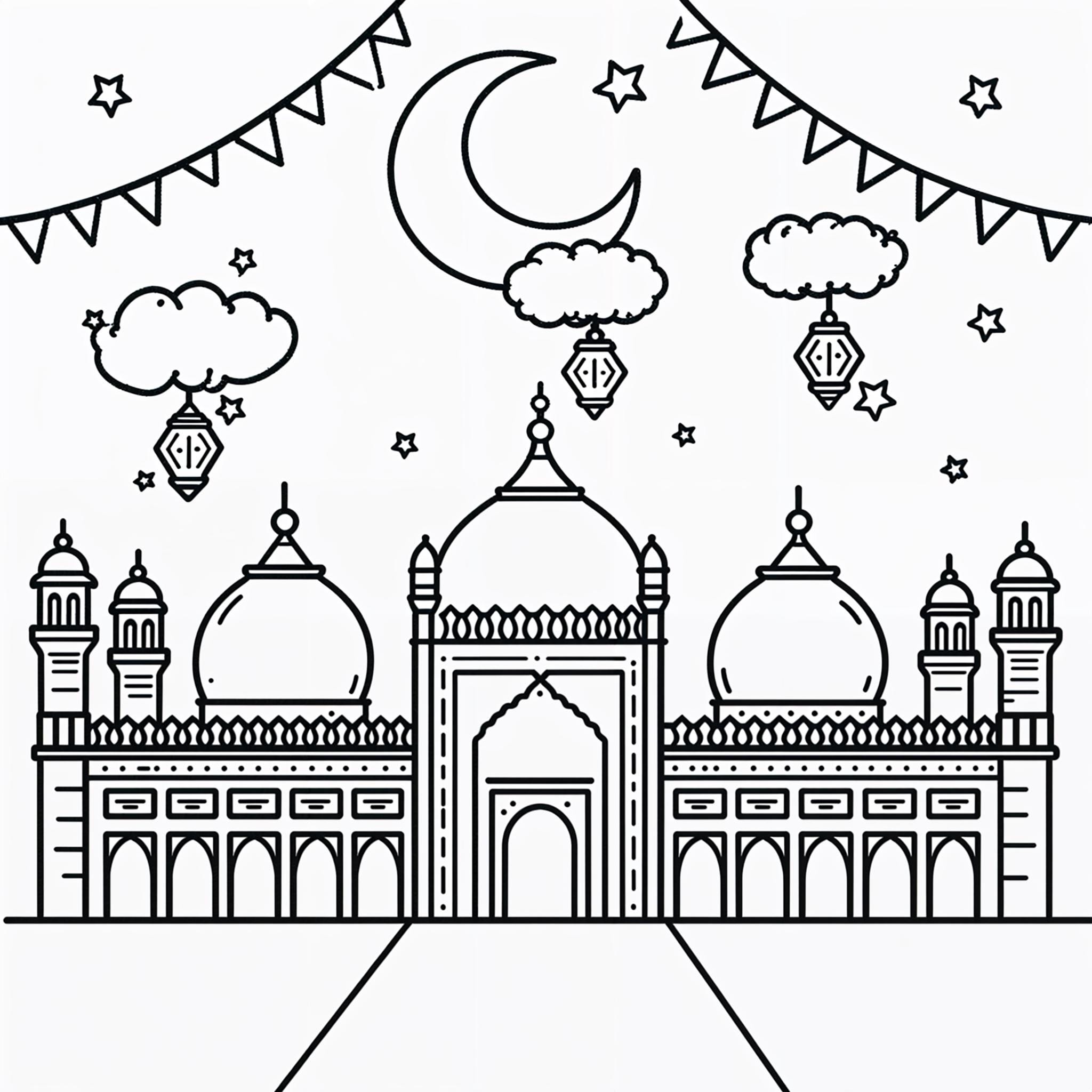 Ramadan Themed Chalk Pen Stencil – Printable Window Decoration Template ...