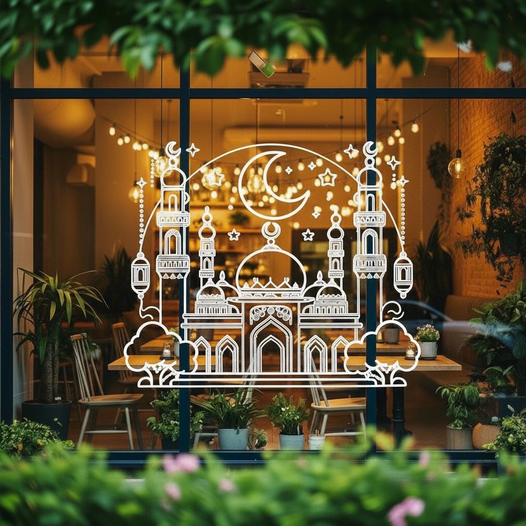 Ramadan Themed Chalk Pen Stencil – Printable Window Decoration Template ...