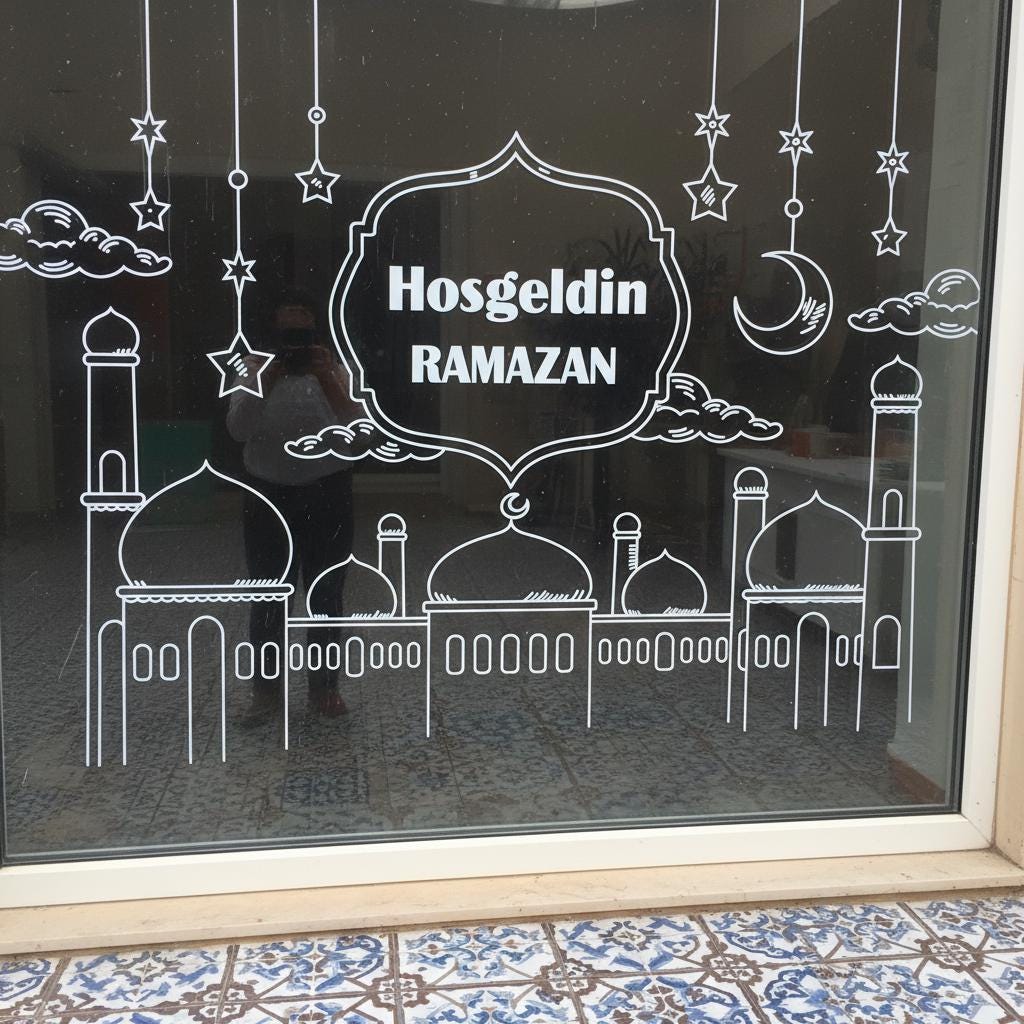 Ramadan Themed Chalk Pen Stencil – Printable Window Decoration Template ...