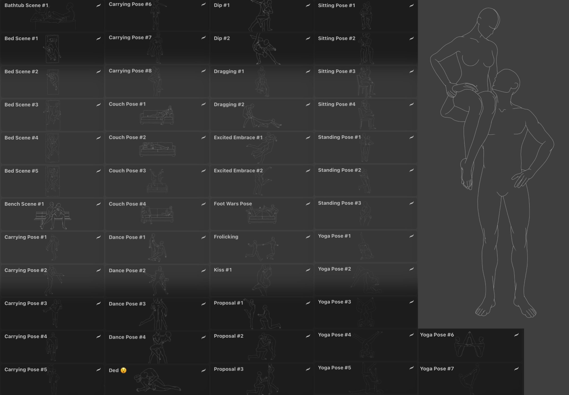 50 Couples Scenes & Poses Stamps for Procreate - Etsy