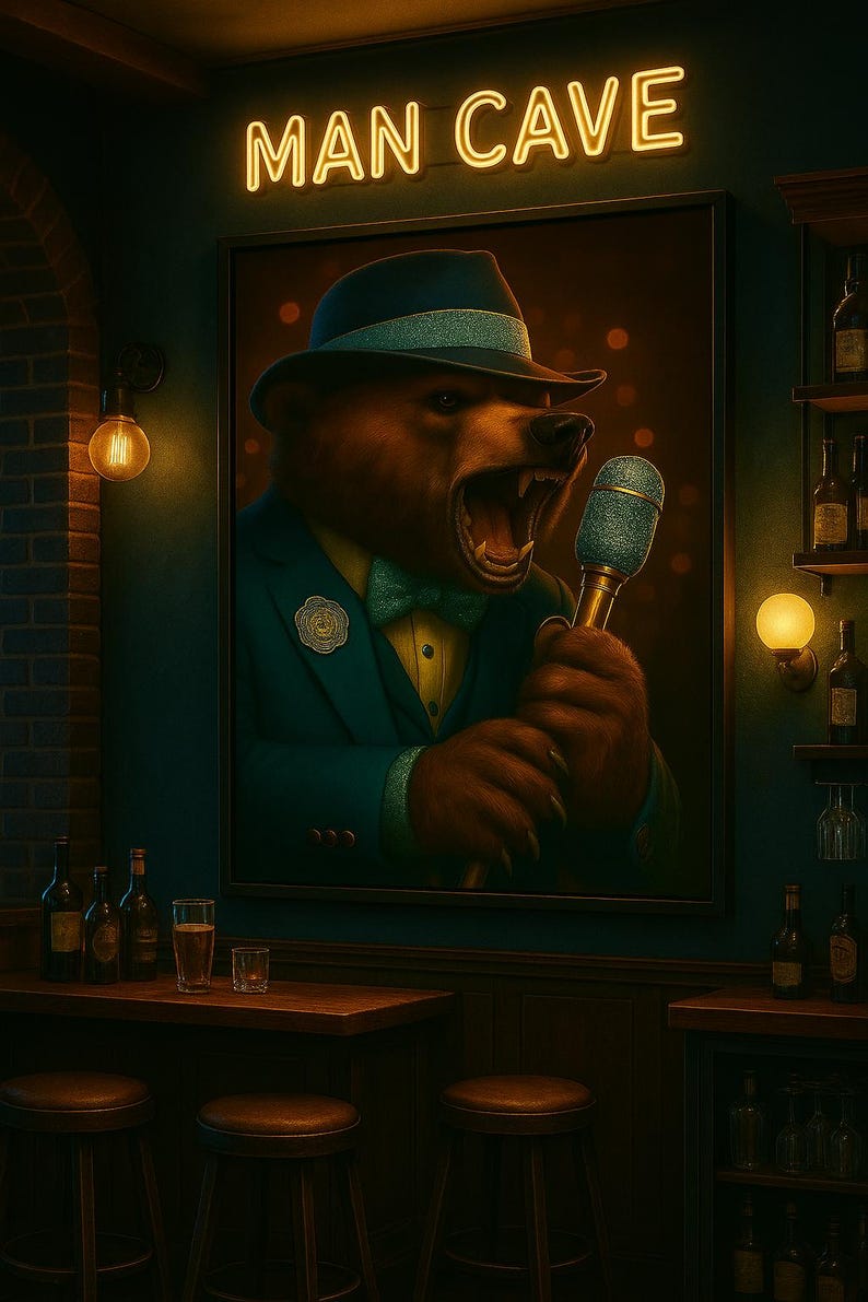 Bear Singer Luxury Wall Art - Etsy