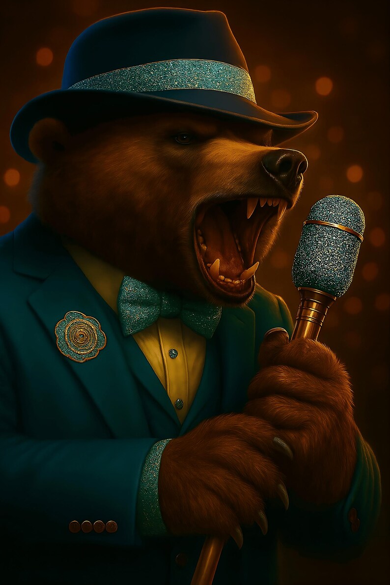 Bear Singer Luxury Wall Art - Etsy