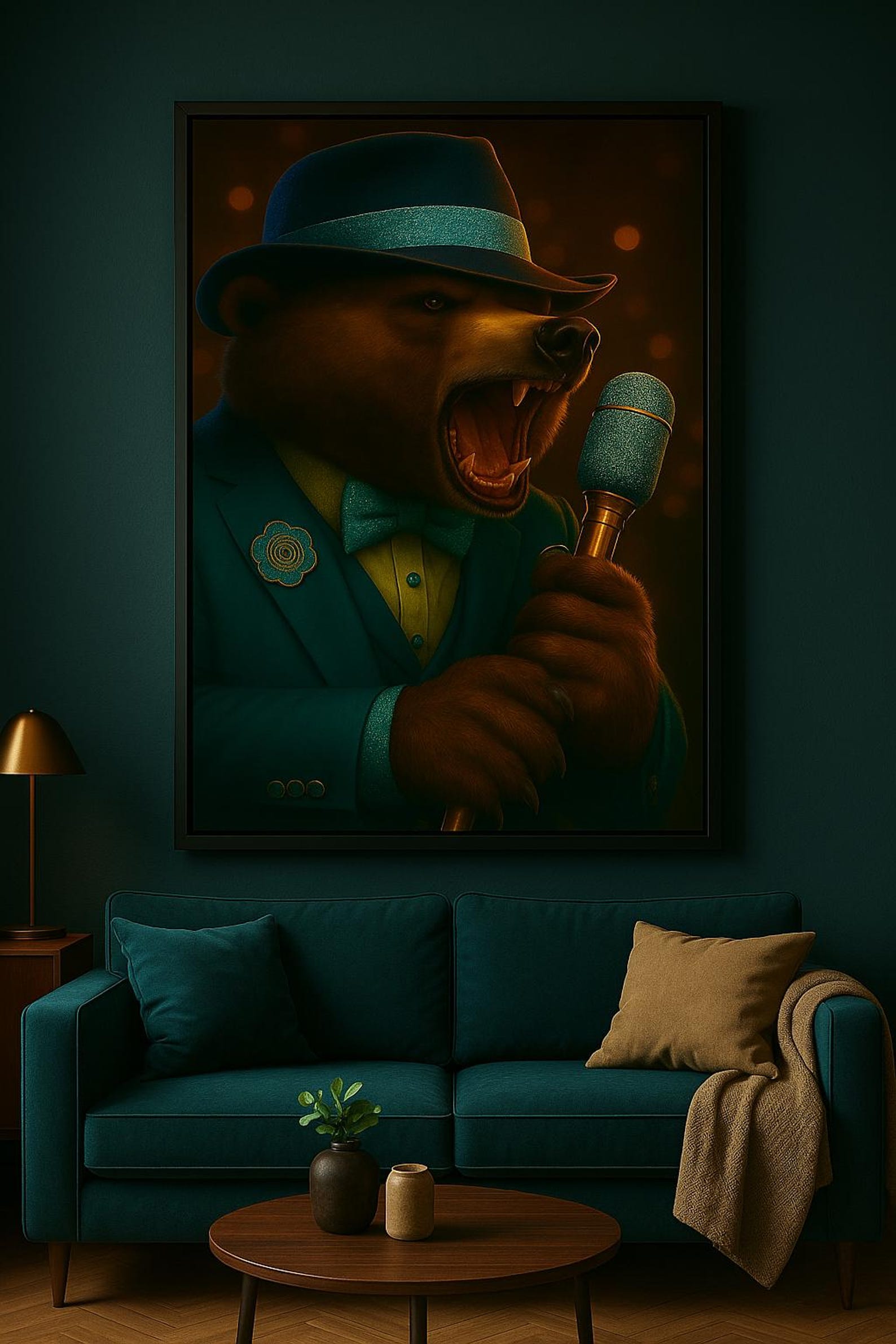 Bear Singer Luxury Wall Art - Etsy