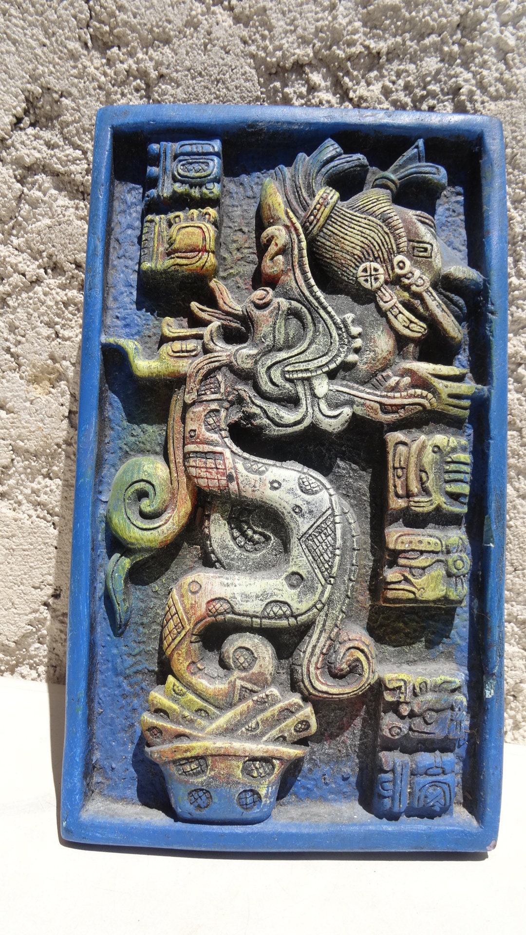 Plaster Bas-relief of the Maya Gods CHAK, Guatemala - Etsy