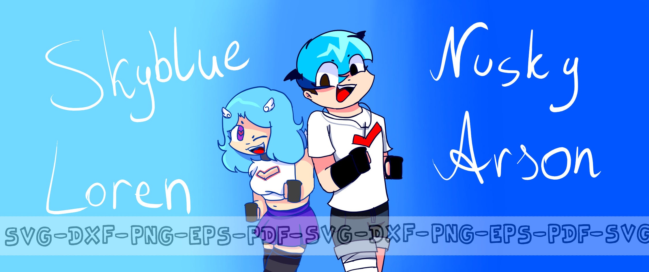 Skyblue Nusky Loren Arson Friends Blue Mug Print Fnf - Etsy