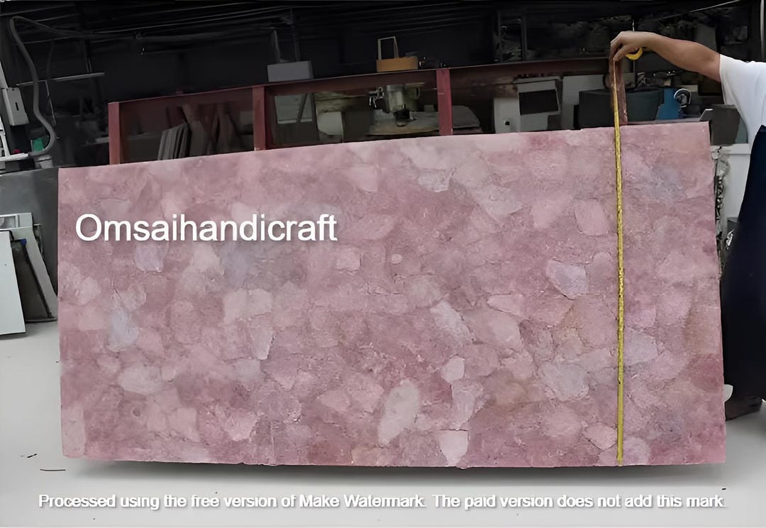 Handmade Rose Quartz Slab: Elegant Veining, Luxury Table Top - Etsy