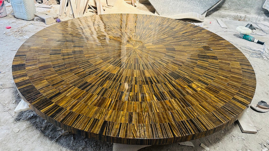 48 Tiger Eye Coffee Table Top Center Sofa Living Room Hallway Garden ...