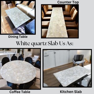Handmade White Quartz Dining Table Top: Modern Home Decor - Etsy