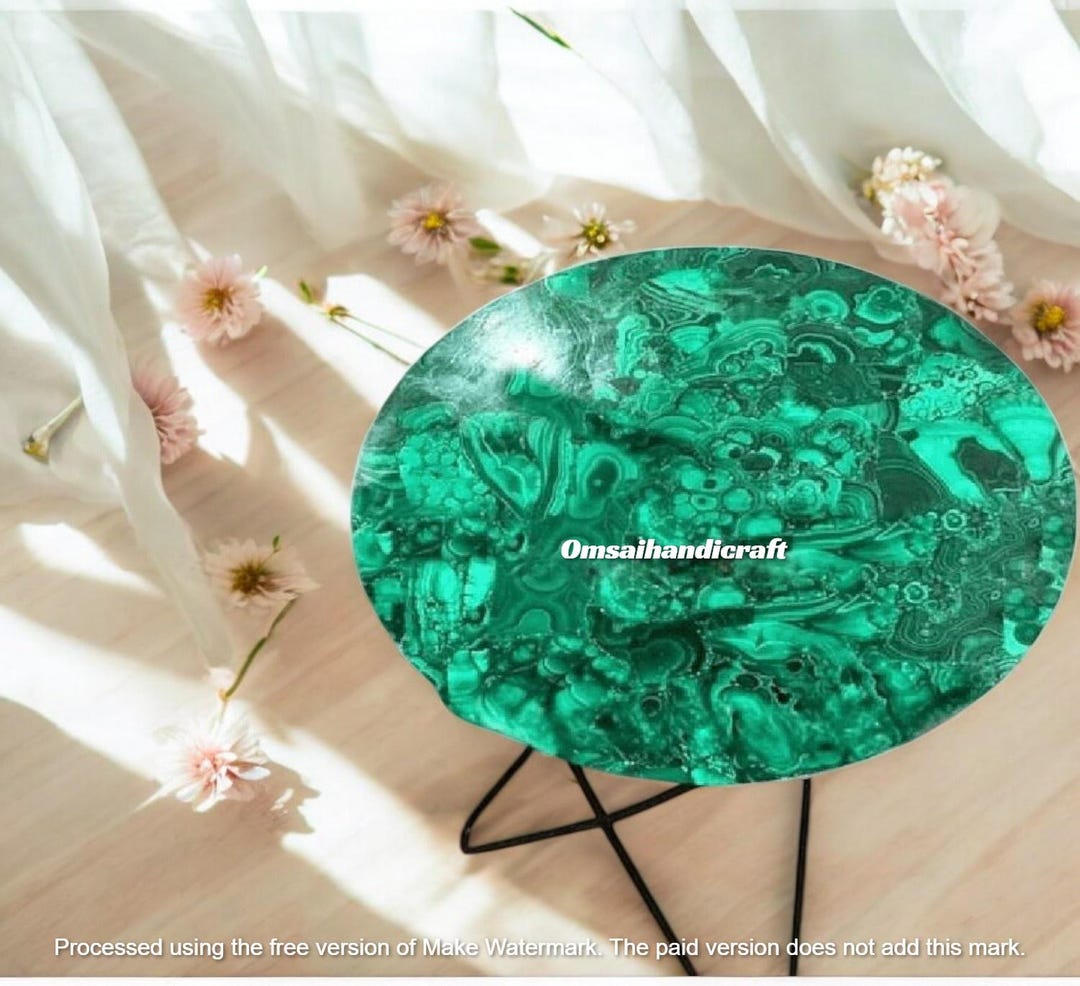 Handmade Green Malachite Stone Table Top: Modern Decor - Etsy