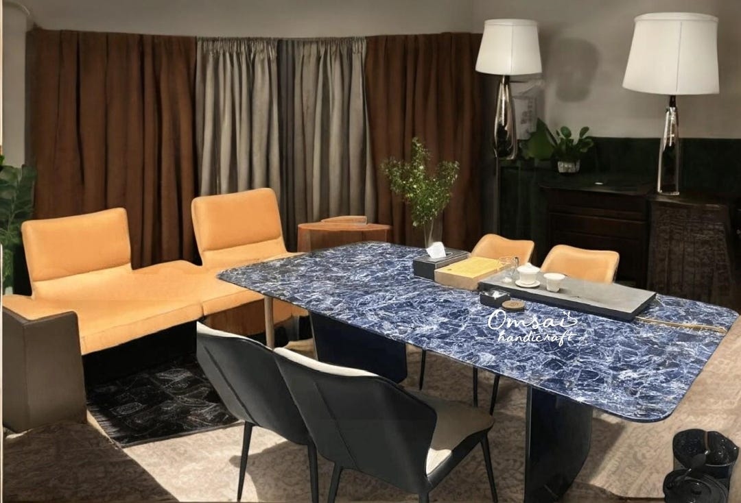 Handmade Amethyst Stone Table Top: Modern Dining, Kitchen, or Office - Etsy