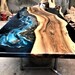 30x72 Ocean Wave Epoxy Resin Dining Table Wooden Live Edge Walnut ...