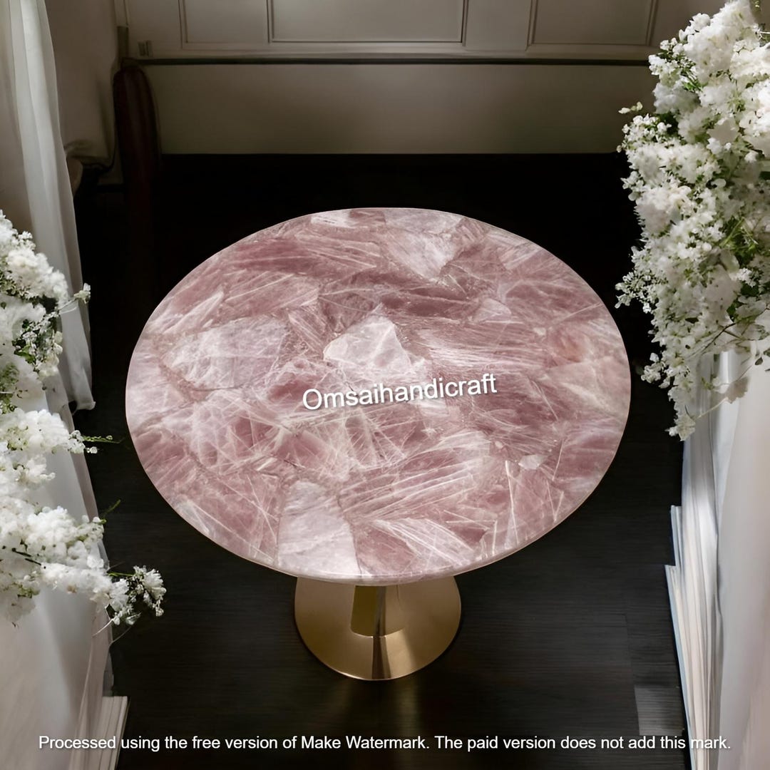 Handmade Rose Quartz Table Top: Modern Hallway Decor - Etsy