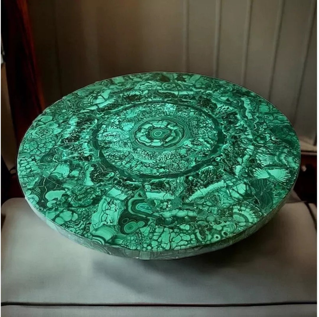 36 Malachite Stone Dining Table Luxury Artisanal Design With Natural ...