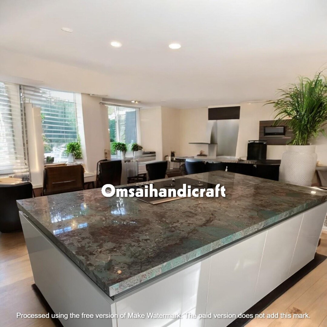 Amazonite Gemstone Countertop: Luxury Kitchen Island, Bar, or Dining ...