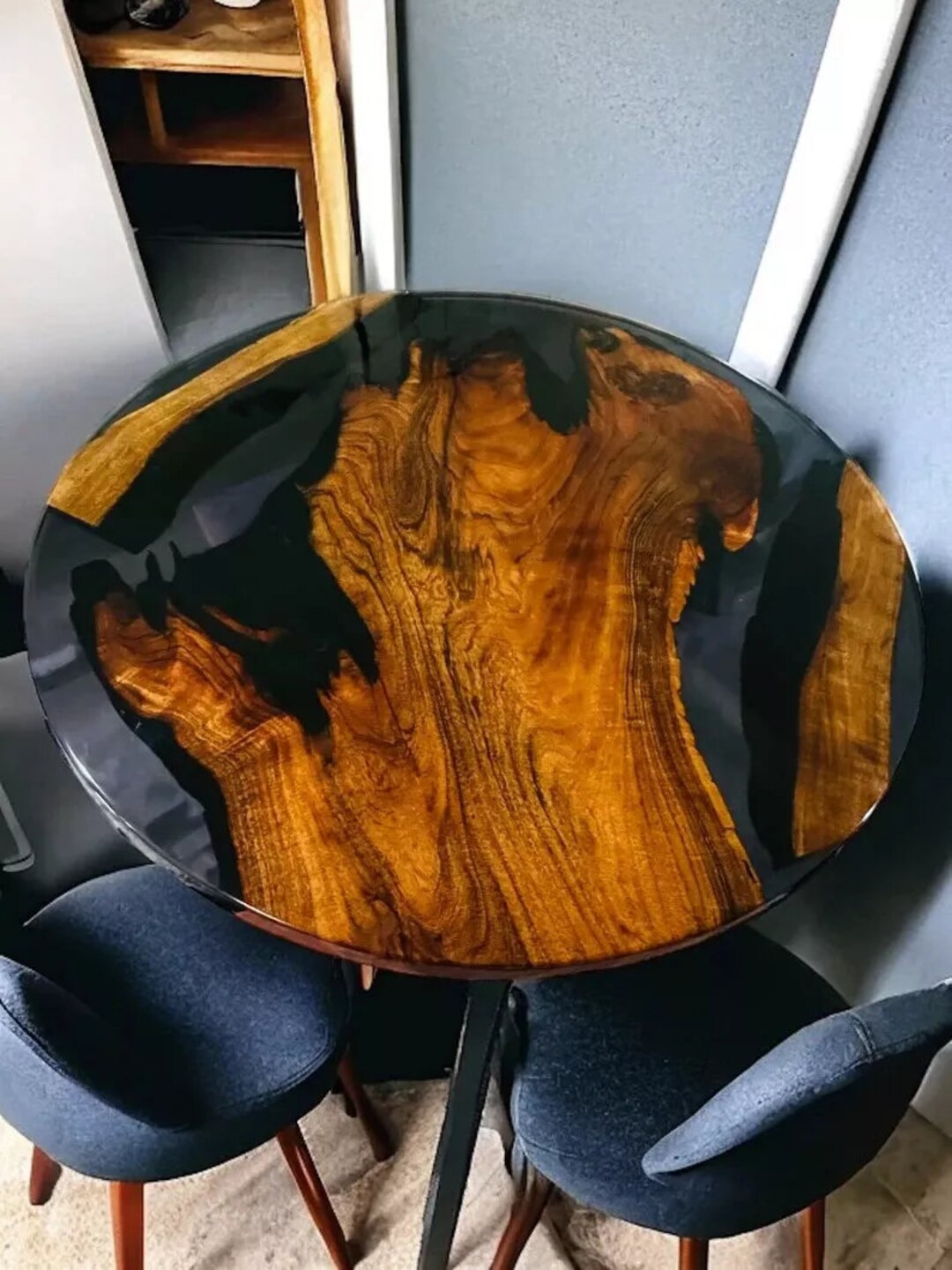 30 Custom Order Black Resin Epoxy Coffee Table Top Esthetic Live Edge ...