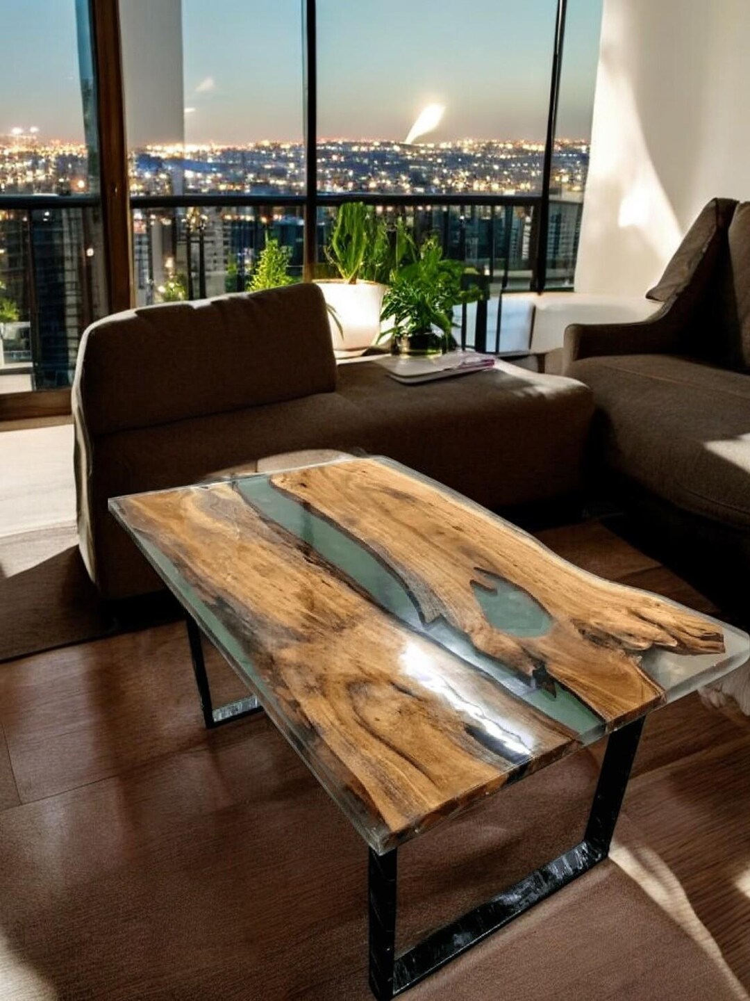 Resin Table With Clear Epoxy / Coffee Table, Wooden Table, Ultra Clear ...