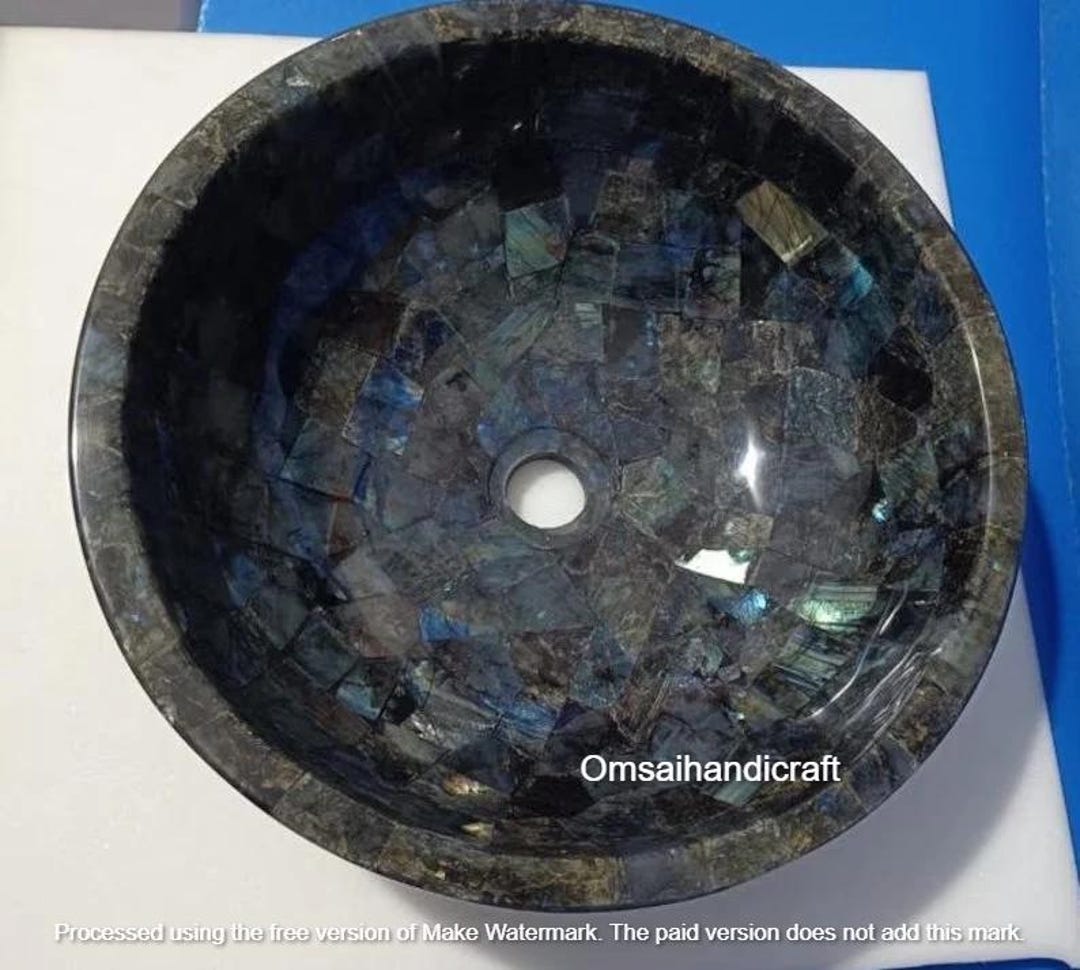 Handmade Labradorite Stone Sink: Round Crystal Healing Basin - Etsy