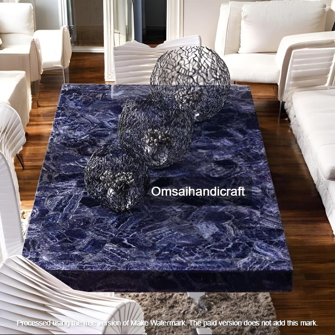 Handmade Amethyst Stone Table Top: Modern Office Desk, Kitchen Counter ...