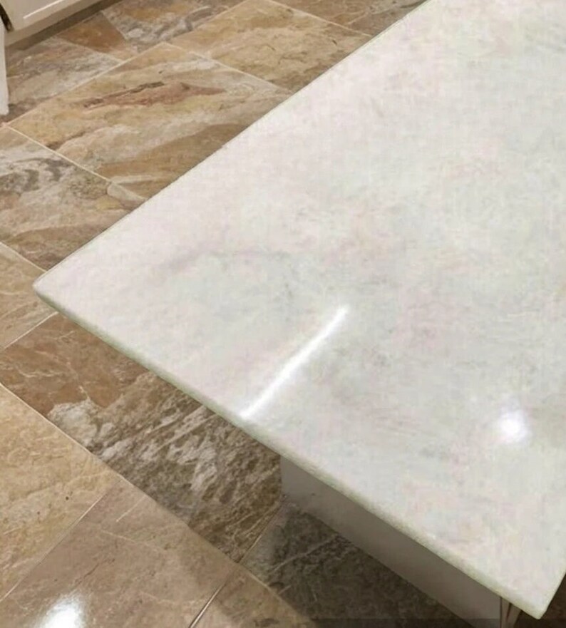 36x72 White Quartz Stone Coffee Dining Table Top Handmade Quartz ...